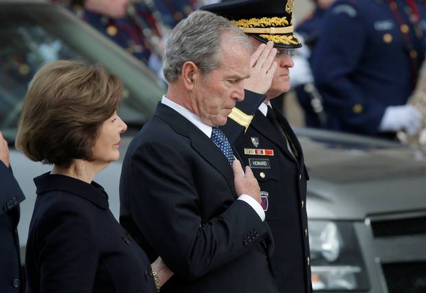 George W Bush leads tributes to father with emotional eulogy at state ...